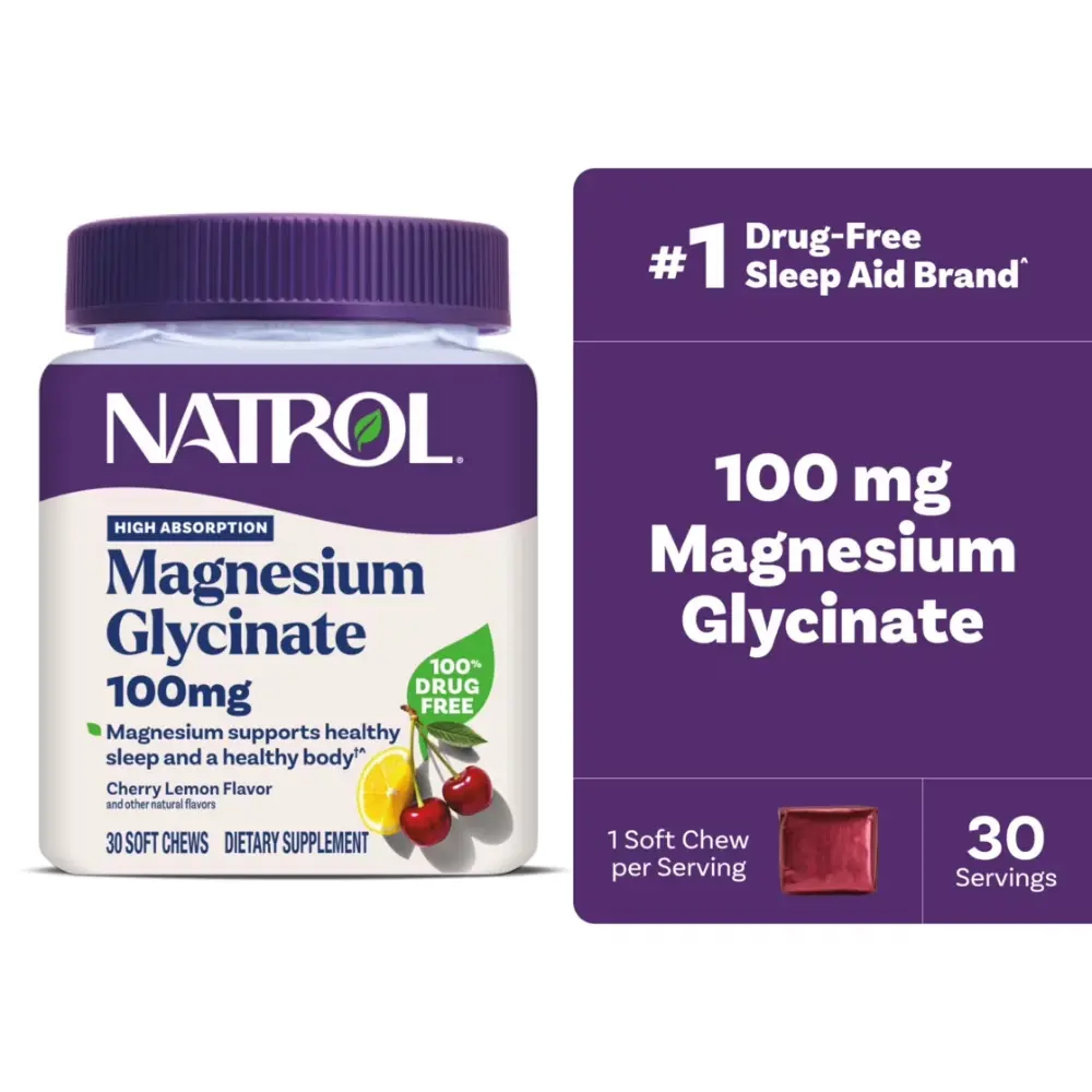 Natrol Magnesium Glycinate 100mg Soft Chews – Sleep Support